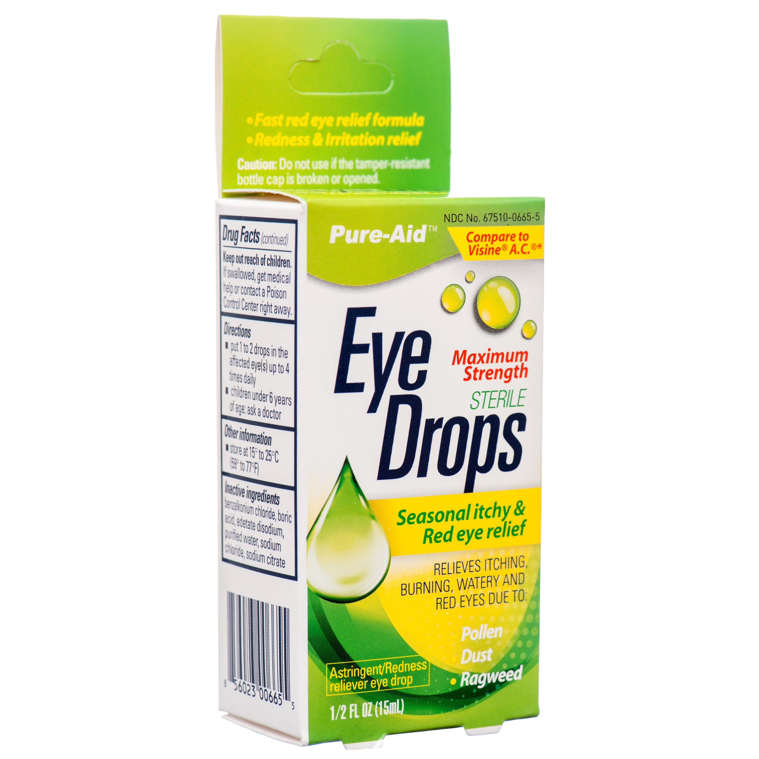 Pure-Aid Eye Drop Seasonal Itchy And Red Relief 15 Ml (24 Pack)