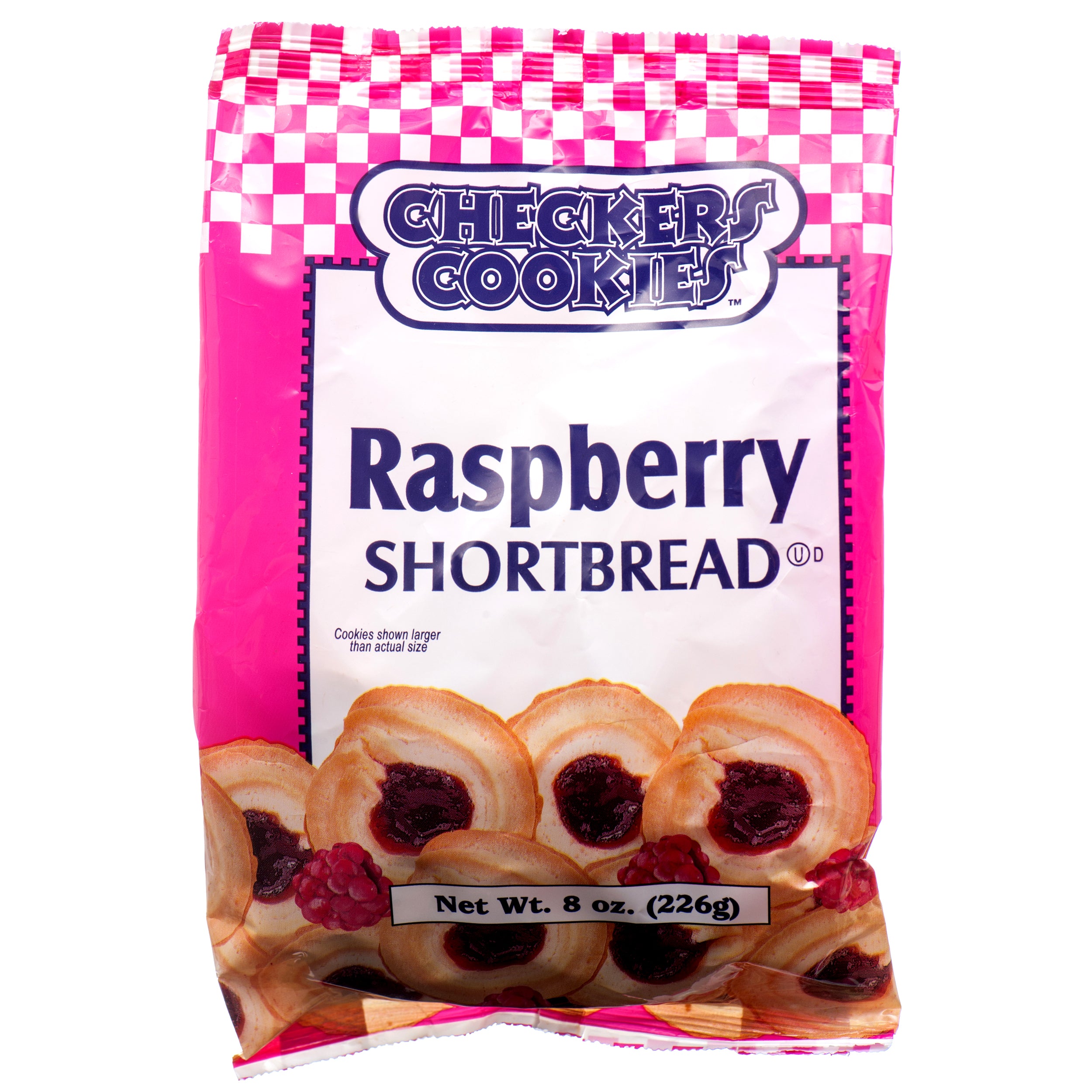 Checkers Cookies Raspberry Shortbread Cookies, 8 oz (12 Pack)
