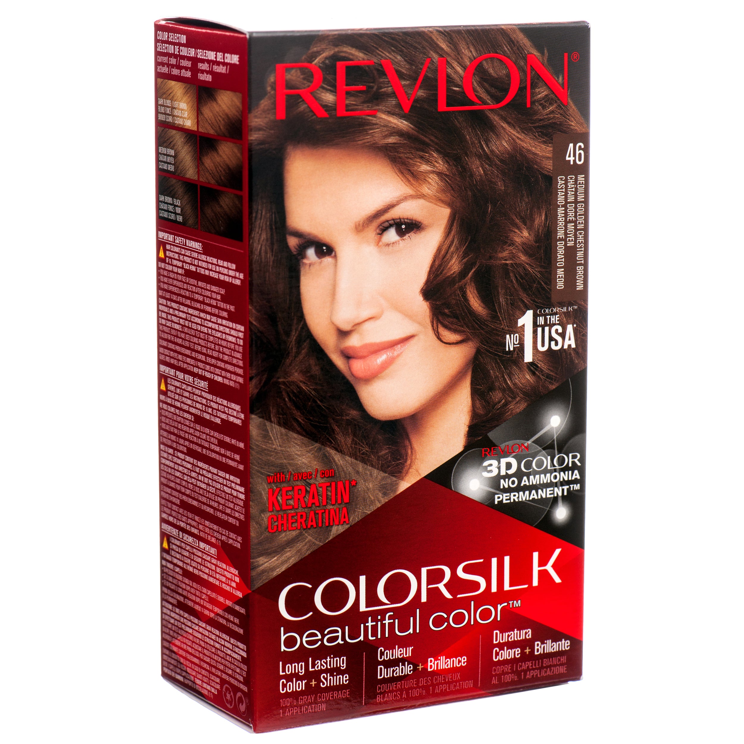Colorsilk 46 #Medium Golden Chestnut Brown (12 Pack)