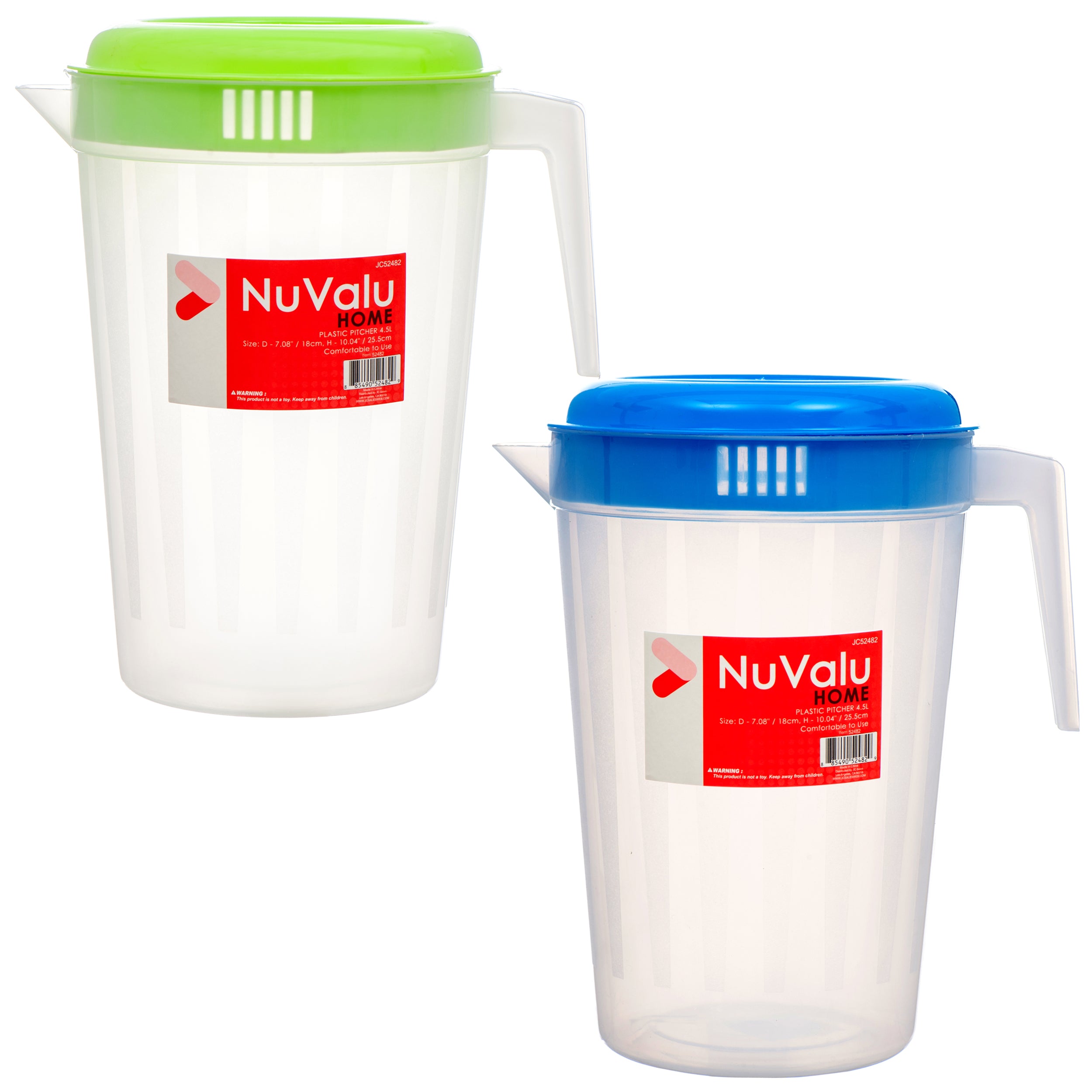 NuValu Plastic Pitcher, 4.5 L (24 Pack)