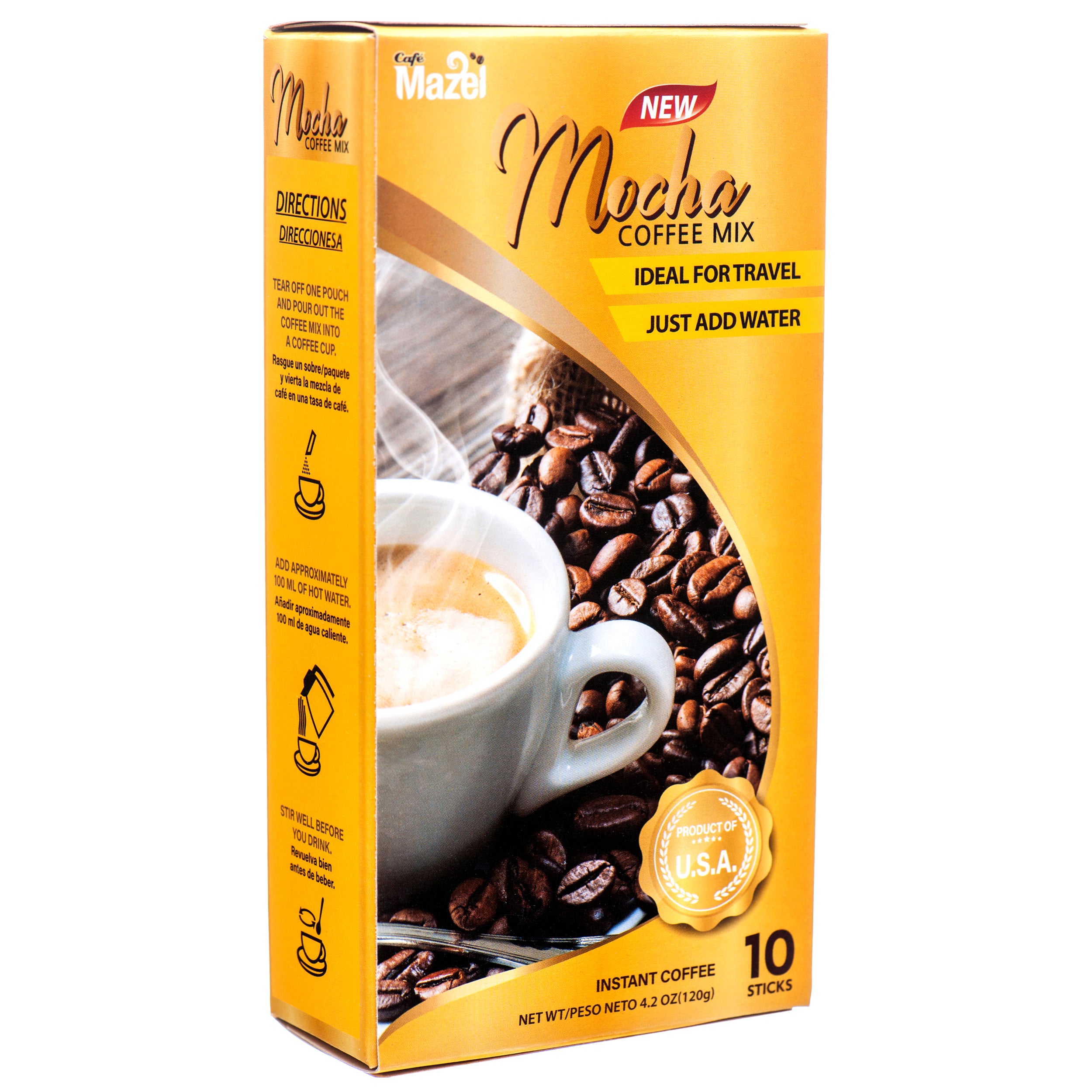 Mazel Instant Coffee, Mocha, 10 Count (36 Pack)