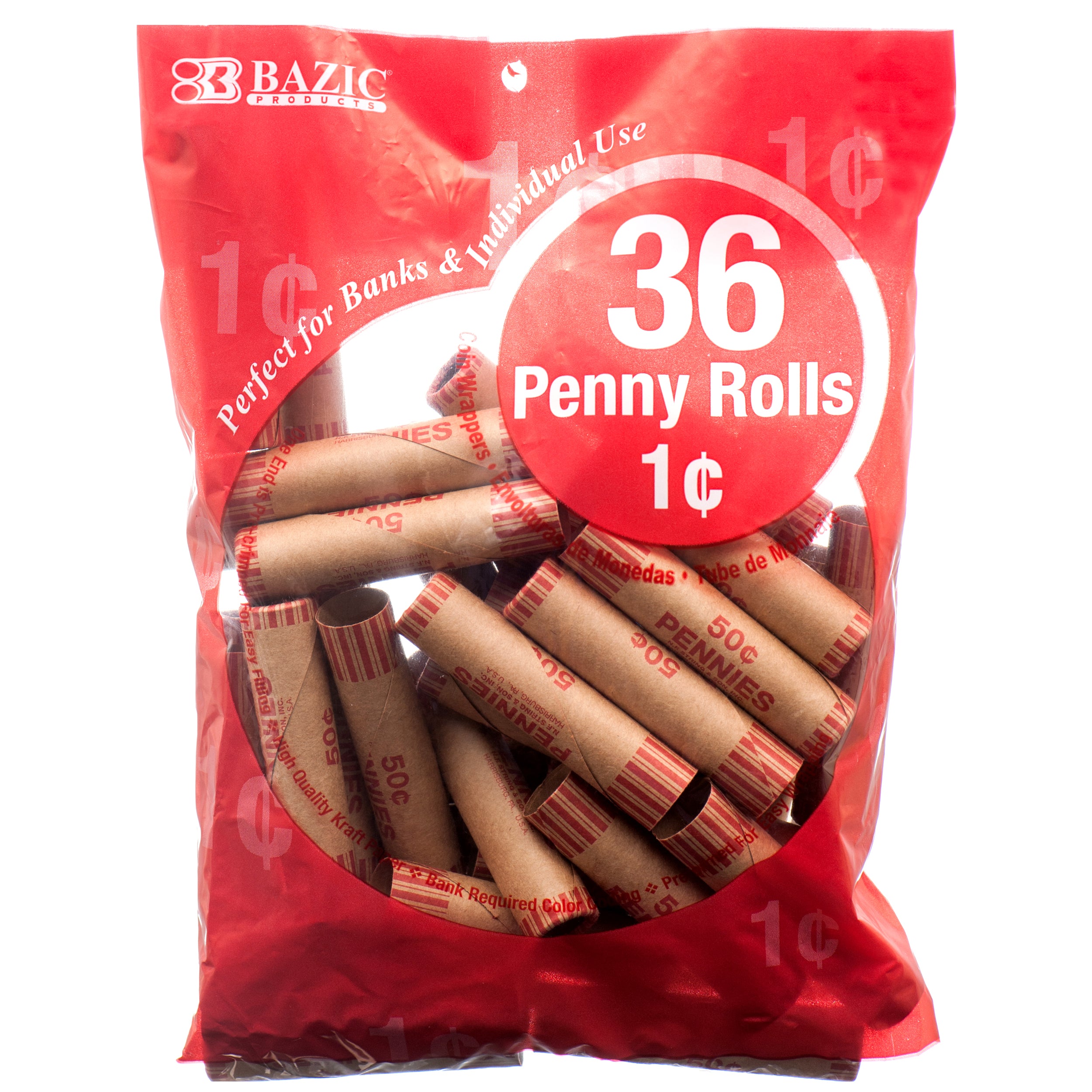 Penny Coin Wrapper, 36 Count (50 Pack)
