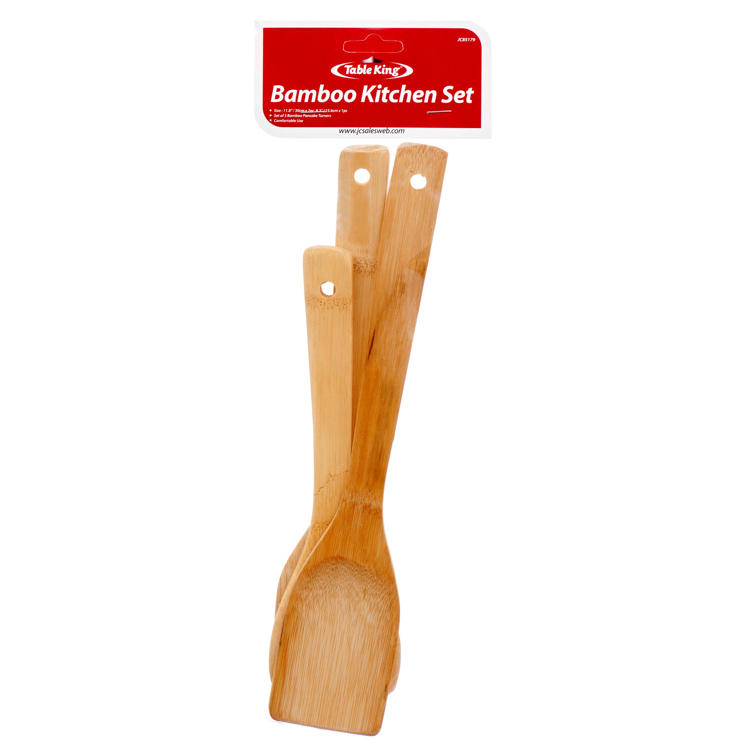 Table King Cooking Utensil Bamboo 3Pc W/Opp Bag (24 Pack)