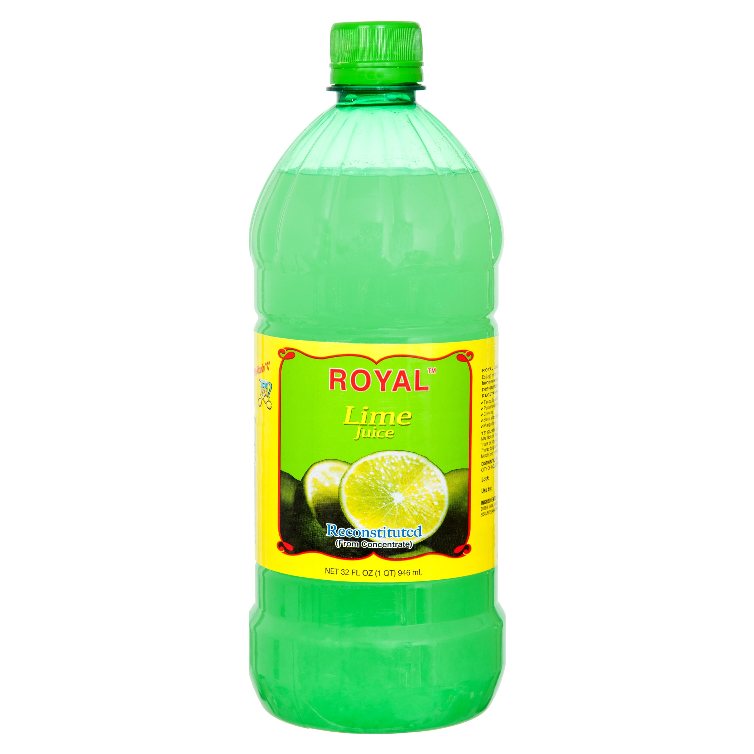 Royal Lime Juice, 32 oz (12 Pack)